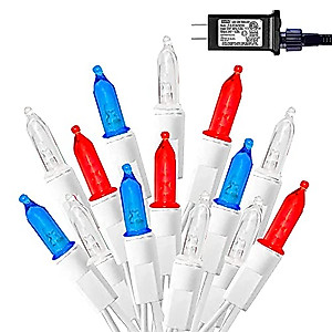 Dazzle Bright 200 LED Red White and Blue Mini String Lights, 66 FT Waterproof 4th of July String Lights, Independence Day Decorations for Indoor Outdoor Party Yard Garden