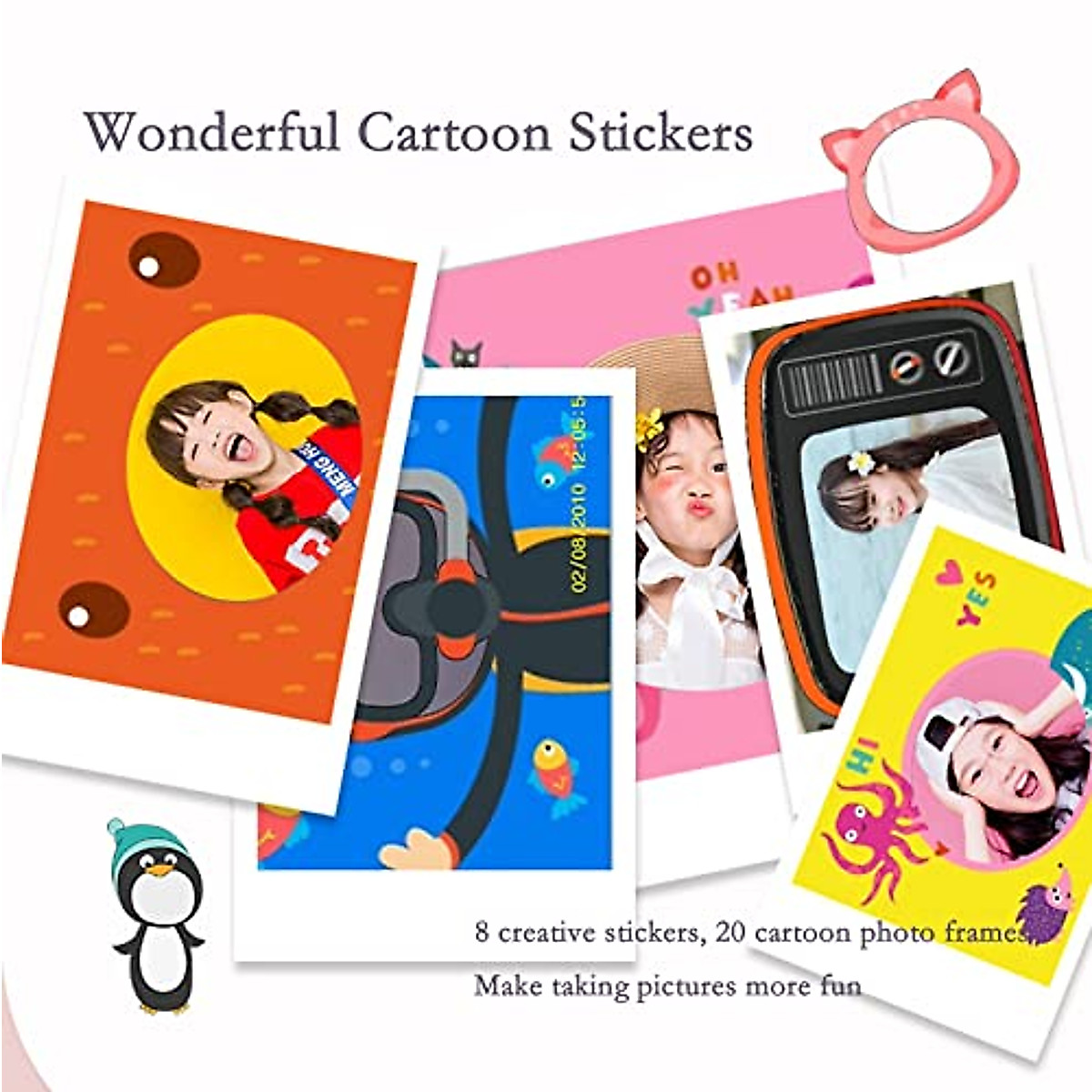 SLSFJLKJ Kids Camera with Silicone Case, Video Camera for Children with Fun Games, Kids Digital Camera with Special Effects, Rechargeable Battery, Ideal for Boys and Girls (Pink Cow 8G)