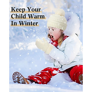 Liitrsh 6 Sets Toddler Winter Hat with Mittens Set Fleece Winter Baby Hat and Mitten Set Knitted Thick Warm Beanie Cap Gloves for Boys Unisex Newborn Infant Girls