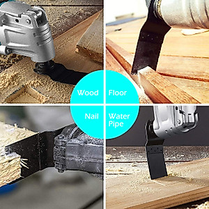 30PCS Professional Oscillating Saw Blades Wood & Bi Metal Cutting Quick Release Multitool Blades Kit Fit Fein Multimaster Porter Cable Black & Decker Bosch Craftsman Ryobi Makita