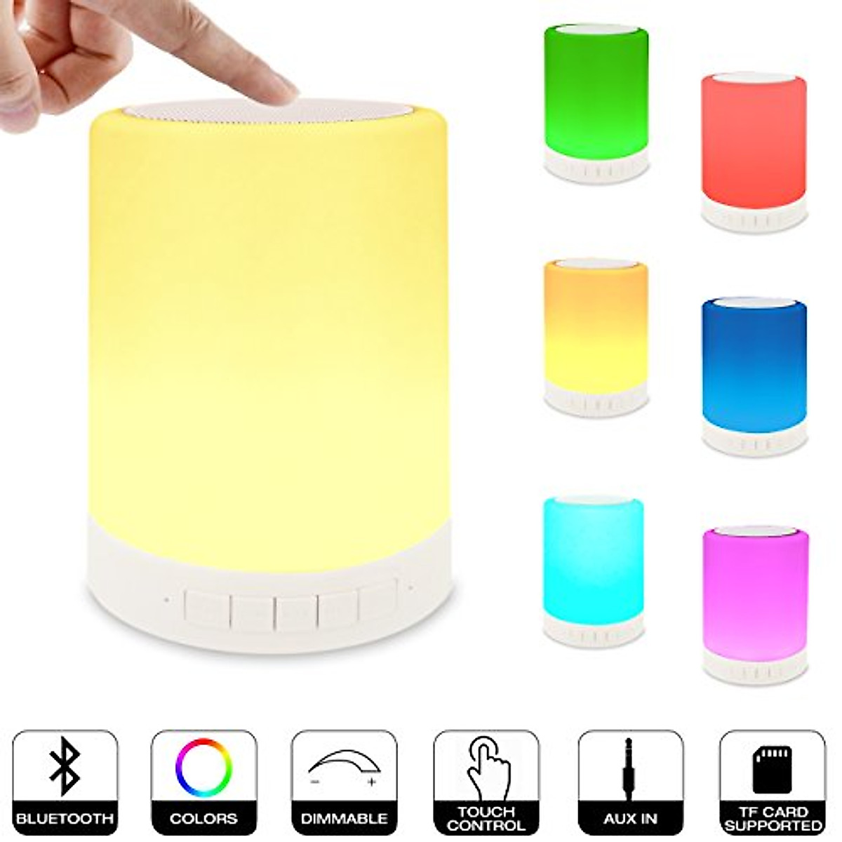 ZHOPPY Night Light Bluetooth Speaker for Teenage Girls/Boys, Touch Control Bedside Lamp Portable Table Lamp Color LED Speaker Light