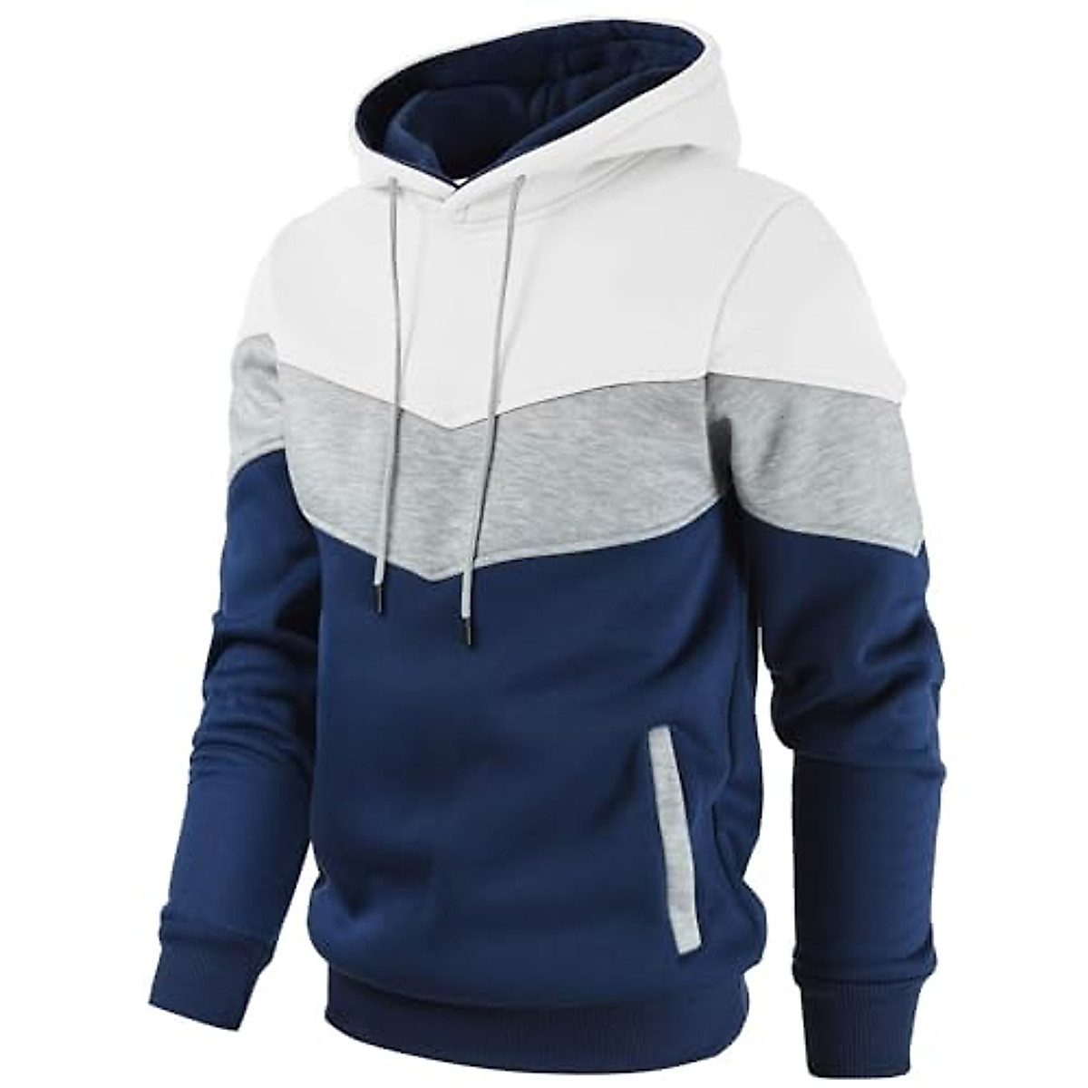 Gesean Novelty Hoodies Sweatshirt Outerwear with Pocket for Men Blue X-Large