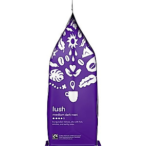 Ethical Bean Fairtrade Organic Coffee, Lush Medium Dark Roast, Whole Bean Coffee (12 Oz Bag), Lush Medium Dark Roast, 0.75 Lb