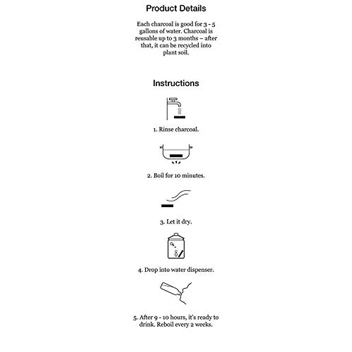 Binchotan Charcoal from Kishu, Japan - Water Purifying Sticks for Great-Tasting Water, 2 Sticks - Each Stick Filters 3-5 Gallons of Water