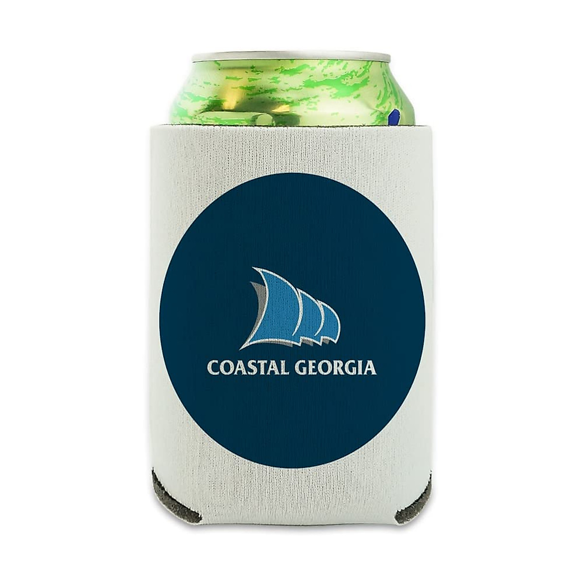 College of Coastal Georgia Primary Logo Can Cooler - Drink Sleeve Hugger Collapsible Insulator - Beverage Insulated Holder