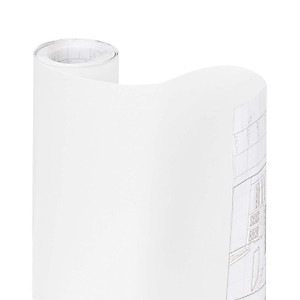 Smart Design Adhesive Shelf Liner - 18 in x 20 ft Roll - Easy Cut, Peel, and Self Stick Decorative Vinyl Film - Cabinet, Drawer, Countertop, Table, Dresser Contact Cover, Paper - Kitchen - White