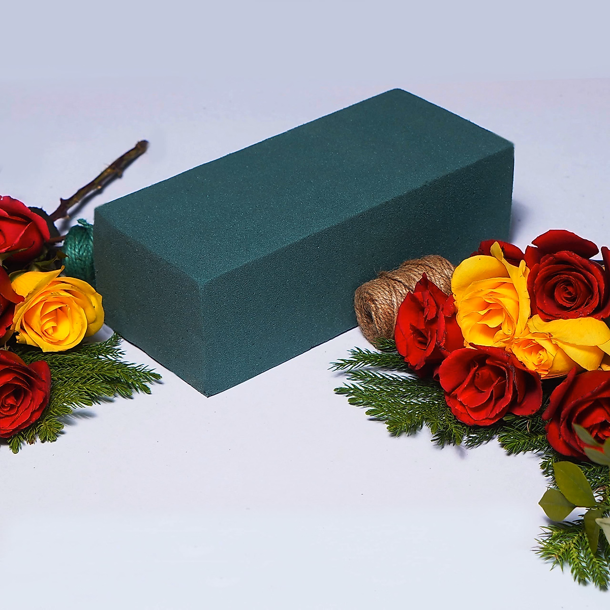 FLOFARE Pack of 6 Floral Foam Blocks for Fresh and Artificial Flowers, Styrofoam Block (9” L x 4” W x 3” H), Dry and Wet Floral Foam Blocks for Wedding, Birthdays, Home, Office, and Garden Decorations