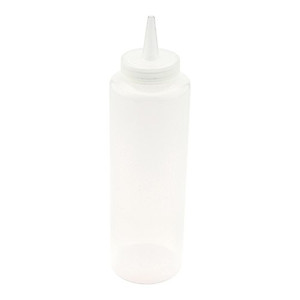 Restaurantware 12 Ounce Condiment Squeeze Bottle, 1 With Lid Plastic Squeeze Bottle - Precison Dispensing Tip, Flexible, Clear Plastic Squeeze Bottle For Sauces, For Sauces, Spreads, Or Condiments