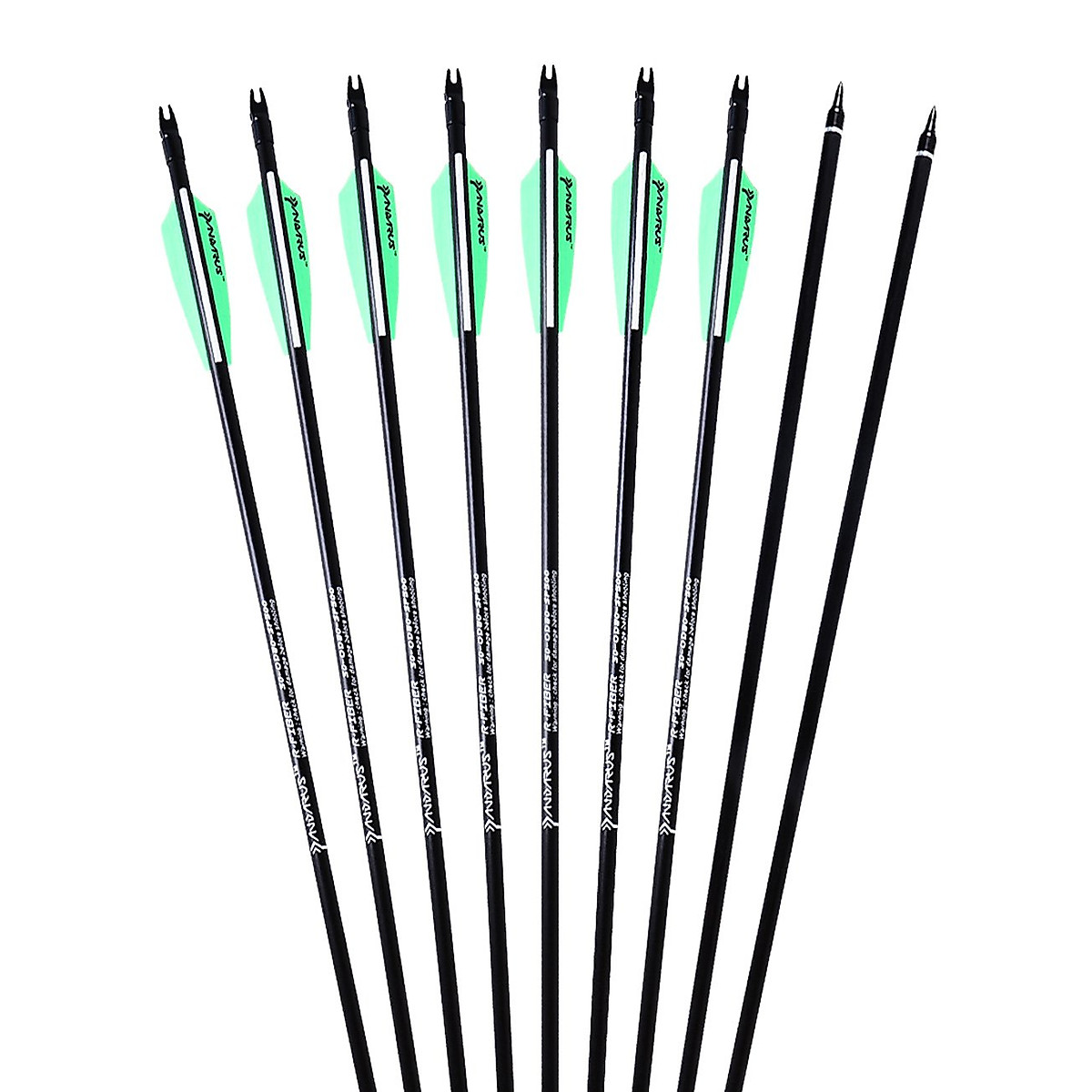 PANDARUS Archery 30inch 8mm Fiberglass Hunting Practice Arrows with Replaceable Arrowhead Spine 500 for Recure and Compound Bow Target