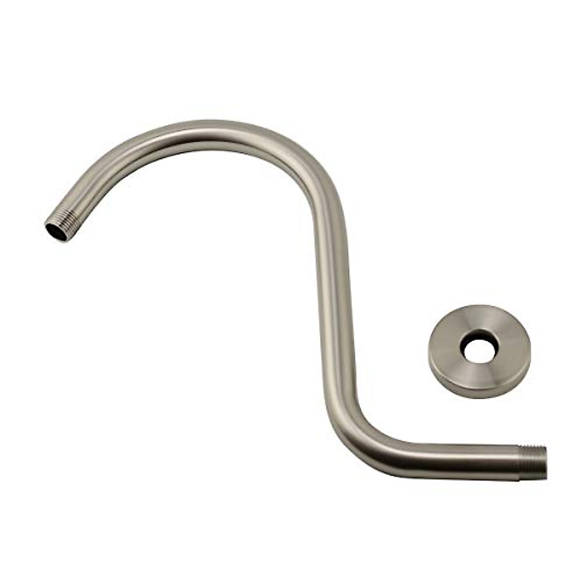 Purelux Goose Neck Shower Arm Water Outlet PJ1202 Made of Stainless Steel, Brushed Nickel Finish Showerhead Extension