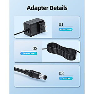 Power Cord Fit for Crosley Cruiser Portable Turntable Record Player CR8005A I II III Series AC Charger Replacement Supply Adapter
