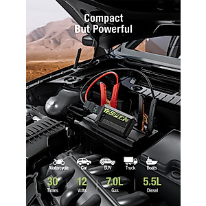 YESPER Jump Starter Portable,1500A Peak Car Jumper Starter Portable, Jump Box for Car Battery, 12V Auto Battery Booster Pack(Up to 6L Gas and 4L Diesel Engine)with Smart Safety Jumper Cable&LED Light