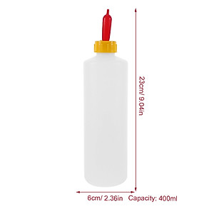 Tofficu Bottle 5Sets 400ml Lamb Feeding Bottle Jug Baby Goat Calf Milk Water Bottle with - On Teat Kid Livestock Drink Bottle for Farm Accessories Cow Sheep Pig Goat Supplies