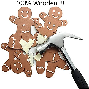 Wooden Gingerbread Man Christmas Garland Party Bunting Decoration, 2M