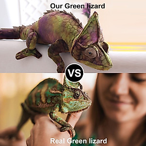 Tiny Heart Chameleon Plush Toy, Super Soft Cute Realistic Chameleon Lizard Plush Stuffed Doll Funny Decor Fun Kids Gift Plush Pillow for All Occasions and Ages (green)