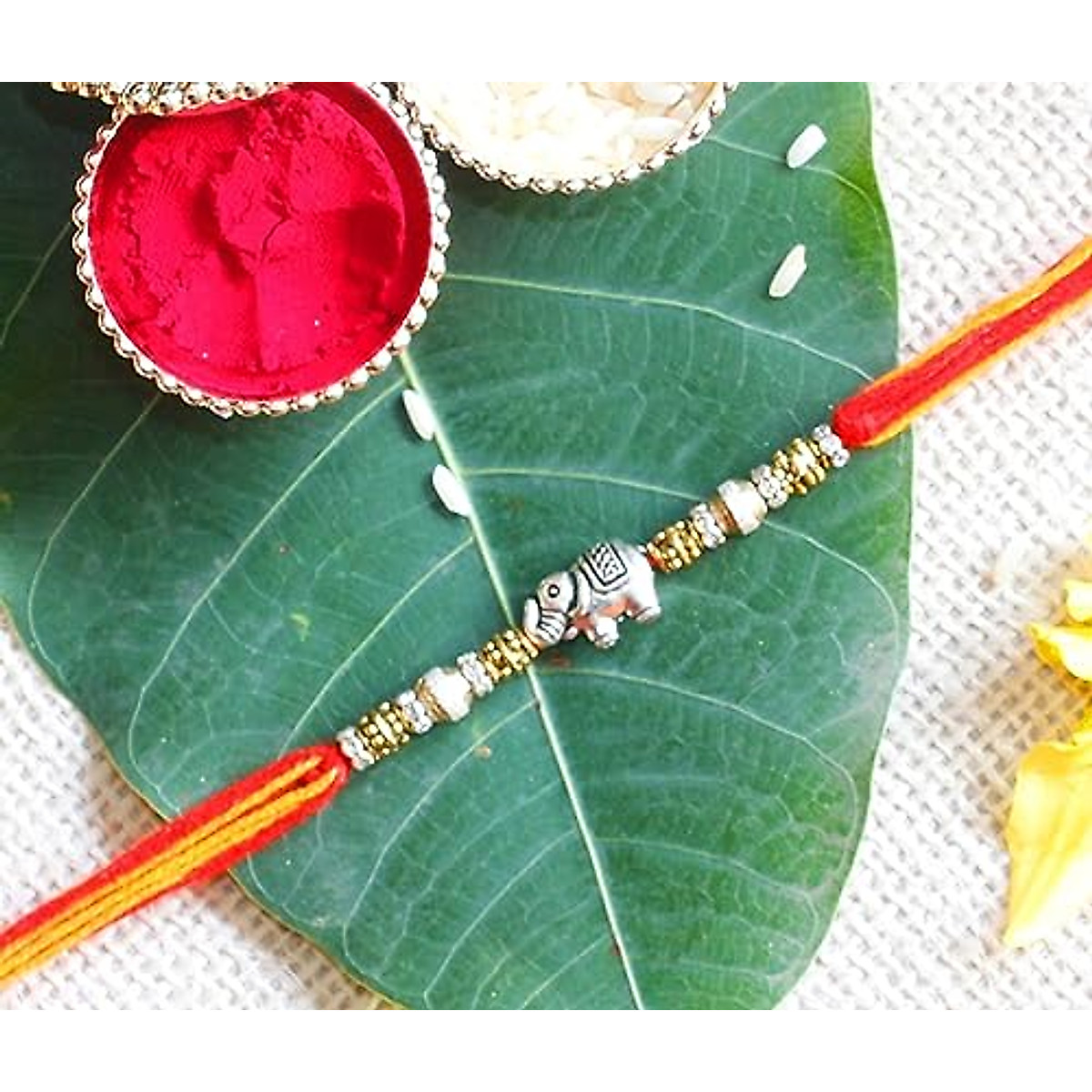 Elephant Rakhi for Brother Multicolor Beautiful & Fancy Designer Thread Raksha Bandhan Rakhi for Loving Brother Bhai RURAKH0011