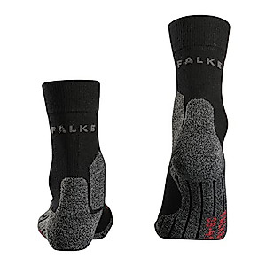 FALKE Men's RU3 Comfort Running Socks, Mid Calf, Thick Cushion, Anatomic Fit, Breathable Quick Dry, Organic Lyocell, Black (Black-Mix 3010), 9-10, 1 Pair