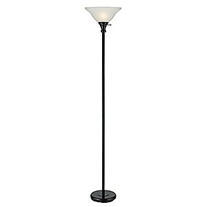 Cal Lighting BO-213-BK Floor Lamp with Smokey Glass Shades, Black Finish