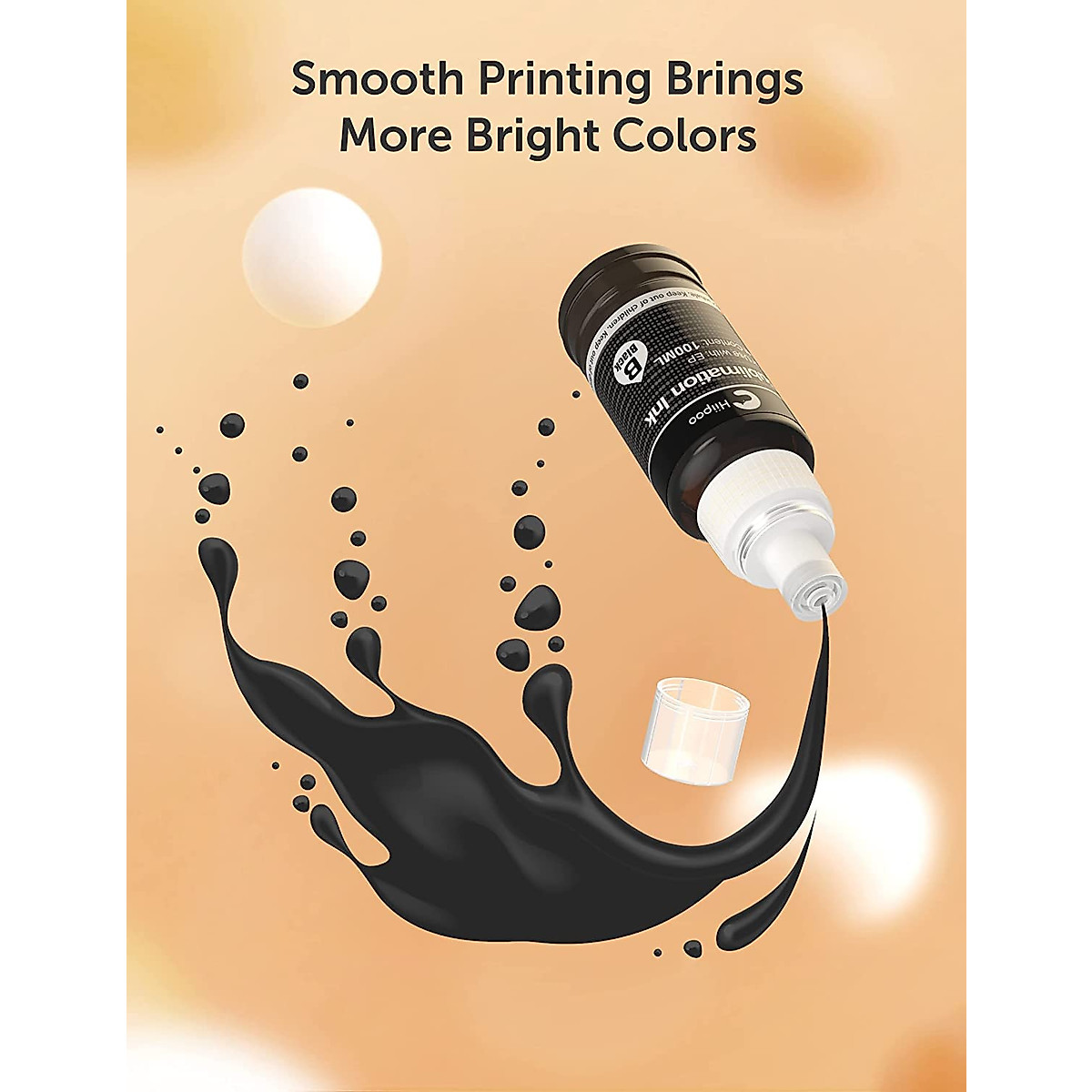 Hiipoo Sublimation Ink for EcoTank Supertank Inkjet Printers ET-2720 ET-2760 ET-2800 ET-2803 ET-3760 ET-4700 ET-4800 ET-7720 ET-2400 Heat Press Transfer on T-Shirt Mug Mask Printer(Autofill/Anti-UV)