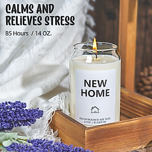 FreeJac House Warming Gifts New Home Gift Ideas New Home Candle Housewarming Gifts for Women New Apartment Gifts for Homeowner Friends Welcome Home Gifts Lavender Candle First Home Gifts 14oz