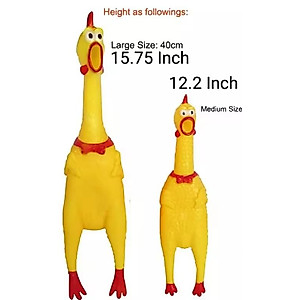 Screamin' Chicken Dog Toy with Squeaker, Durable & Interactive, 15.75 Inch - Perfect for Small, Medium & Large Dogs - American Owned Small Business