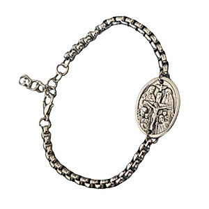 Adjustable Catholic Scapular Medal Bracelet - Stainless Steel Chain - MedjugorjeStoneGifts