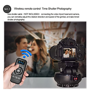 ZTIANFOTO YT-1200 Auto Motorized Rotating Panoramic Head with Remote Control 328FT Remote Control Distance Pan Tilt Video Tripod Head Stabilizer for Smartphone Cameras Mirrorless Camera