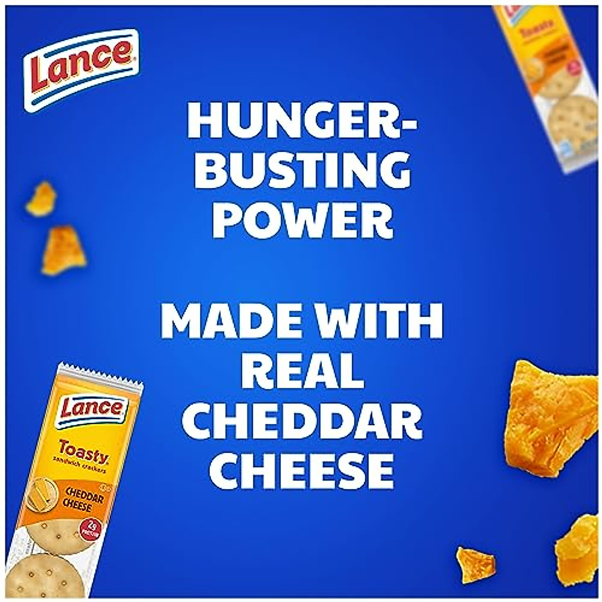 Lance Sandwich Crackers, Toasty Cheddar, 8 Individually Wrapped Packs, 6 Sandwiches Each