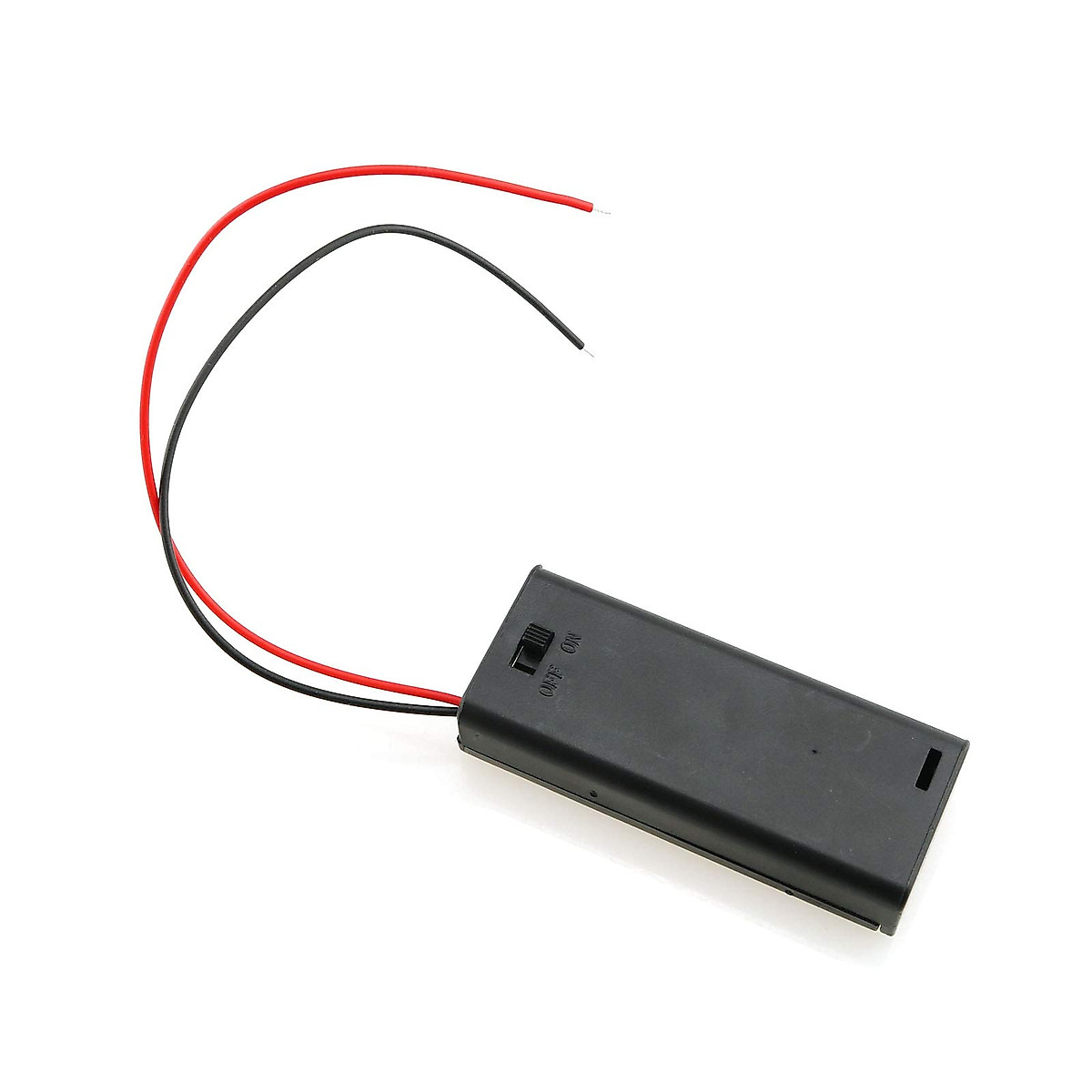 E-outstanding AA Battery Case 5PCS 2 x 1.5V AA Battery Case Holder,2 Slots x 1.5V AA Battery Spring Clip Storage Box with ON/Off Switch and Wire Leads