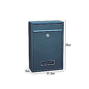 TBMAKE Wall-Mount Mailboxes Mailbox Outdoor Wall Mount Security Locking Mailbox Letter Box for Home Garden Decoration Letter Newspaper Magazine Post Box (Color : Silver)