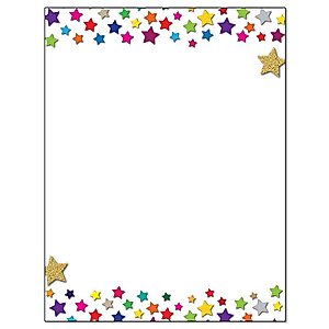 Star Stationery - 8.5 x 11-60 Letterhead Sheets - Star Border Letterhead (Stars)