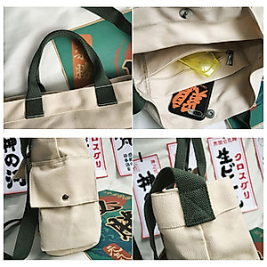 Canvas Tote Bag for Women Canvas Crossbody Tote Shoulder Purse Bag with Pockets for Women for Shopping, Travel and Work (Black)