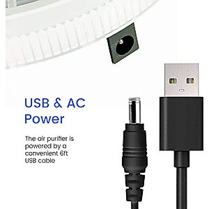 Pro Breeze Small Air Purifier HEPA - Air Purifier with True HEPA Filter, 99.7% Smoke, Dust, Pollen, with Night Light and Negative Ion Generator - Desktop Air Purifiers for Bedroom, Room, Home Office