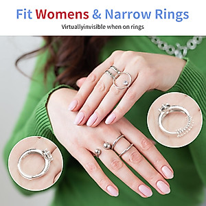 Ottemax Ring Size Adjuster for Loose Rings - 20 Pack 6 Sizes Invisible Jewelry Sizer, Mandrel for Making Jewelry Guard, Spacer, Sizer, Fitter - Spiral Silicone Tightener Set with Polishing Cloth