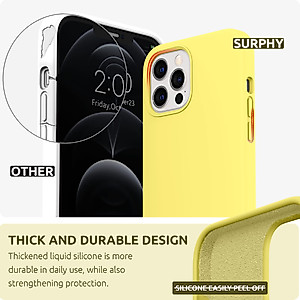 SURPHY Designed for iPhone 12 Pro Max Case 6.7 inches, Liquid Silicone Phone Case (with Microfiber Lining) for iPhone 12 Pro Max 2020, Yellow