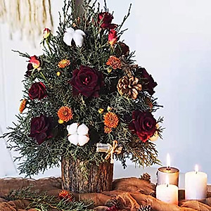 Yardwe Home Decor 2pcs Wood Flower Pot Rustic Succulent Planter Bonsai PotFarmhouse Flower Bucket Wood Log Plant Container Wooden Bucket Planters Plant Pots Boxes Container Office Decor