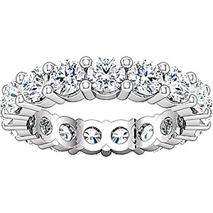 Houston Diamond District 4 Carat (ctw) 14K White Gold Round Diamond Ladies Eternity Wedding Anniversary Stackable Ring Band Value Collection Size: 8