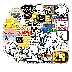 Please Read the Pictures Carefully Some are not Suitable for Children，Funny Diary of a wimpy kid Stickers 50Pcs Cartoon Vinyl for environmental protection Stickers for Laptop Computer Hydroflask Diarys Desk Bedroom Wardrobe Car Skateboard Bicycle Luggage