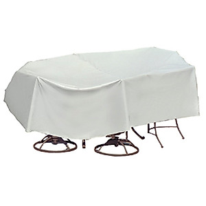 Protective Covers Weatherproof Patio Table and Highback Chair Set Cover, 80 Inch x 96 Inch, Oval/Rectangle Table, Gray - 1348