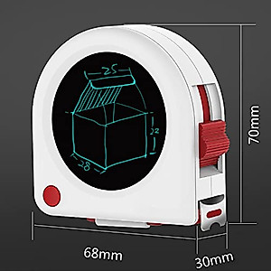 KIVNIEHI Smart Tape Measure 16ft/5m with LCD Writing Tablet 2 in 1 Retractable Measuring Tape Fashion Tape Measure for Construction Carpenter DIY, Units inches & cm