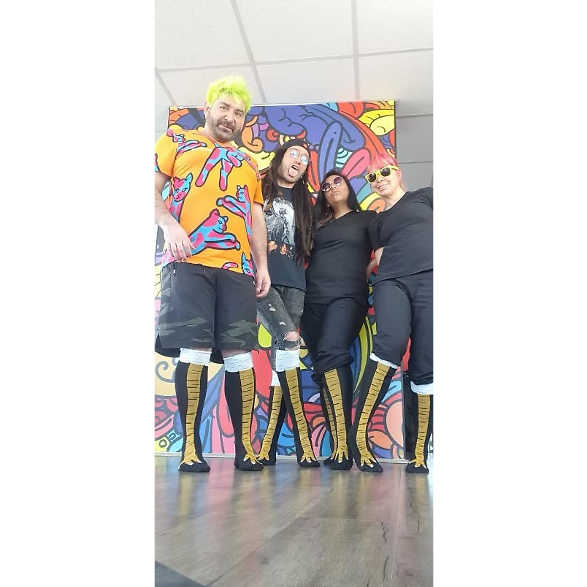 Chicken Leg Socks Stocking Stuffers White Elephant Gag Funny Gifts for Adults Big Kids Prank Crazy Turkey Feet Stockings (3 pairs B pack)