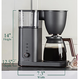 Café Specialty Drip Coffee Maker, 10-Cup Glass Carafe, WiFi Connected Smart Voice-to-Brew, Includes Reusable Filter Basket & Grounds Scooper, Barista-Quality Brew, SCA Certified, Matte Black