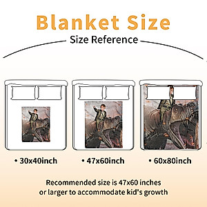 Duckbe Custom Photo Blanket - Dinosaur Designs with Customizable Picture - Soft Flannel Blanket with Double Layer Dotted Backing for Baby Toddler Kids Teen Boys Girls Adults Gifts T-Rex-Boy