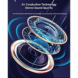 CHNYBQT Air Conduction Headphones, Open Ear Wireless Bluetooth Headphones with Built-in Mic, CVC8.0 Noise Cancelling Stereo Earphones Sports Headset for Running,Cycling,Hiking,Gym,Climbing & Driving