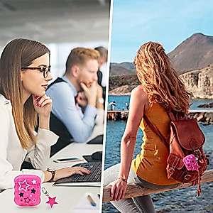 Mainrenka Cute Kawaii AirPod 2nd 1st Generation Case Pink Stars Aesthetic Design Compatible with Airpod Gen 2 & 1 Case for Girls and Women