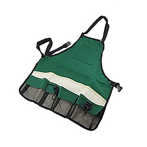SYOOY Garden Apron with Pockets, Adjustable Neck and Waist Straps for Gardening Carpentry Lawn Care Women Men Workers