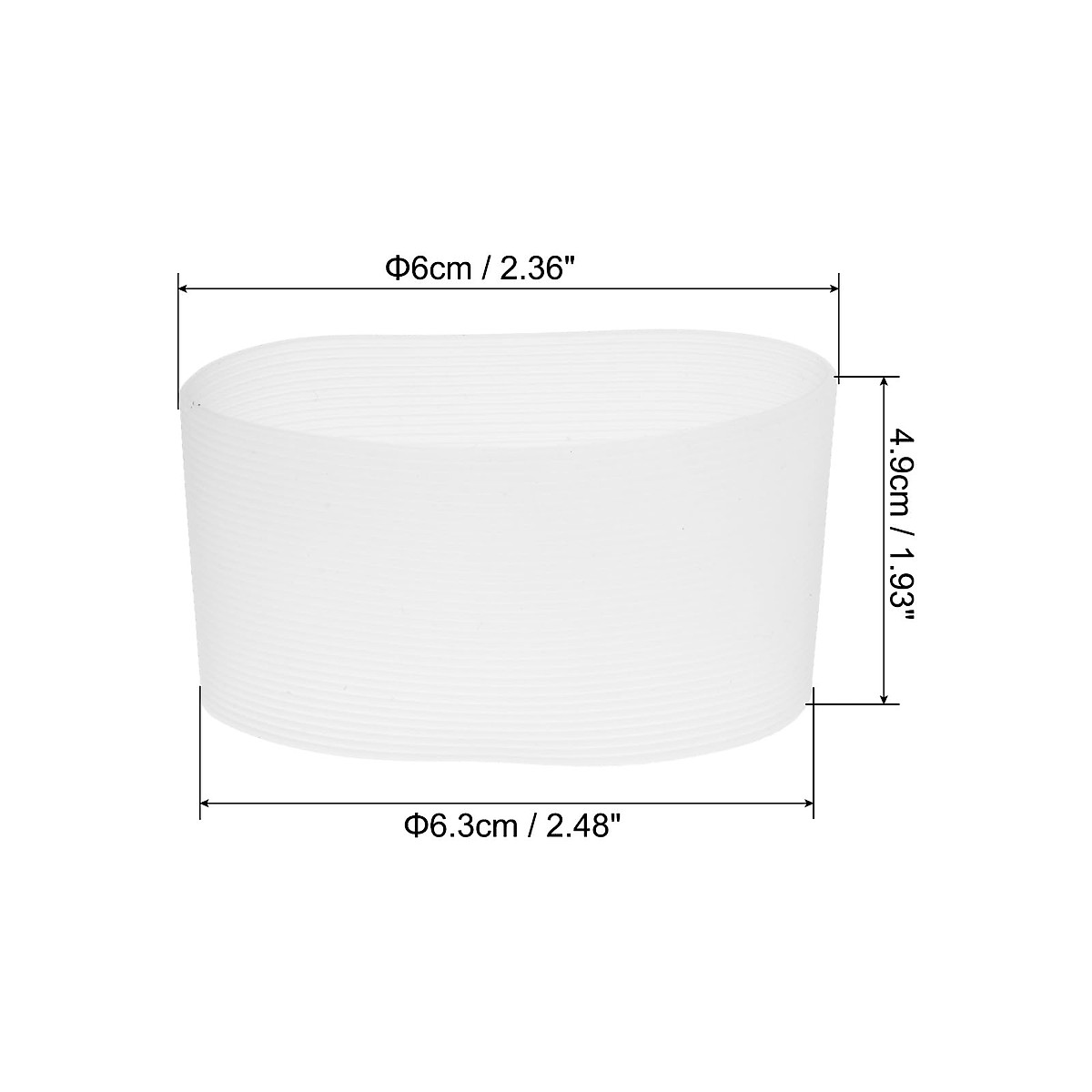 uxcell 4Pcs Coffee Cup Sleeve, Silicone Cup Sleeve Non-slip Glass Water Bottle Mug Sleeves Clear