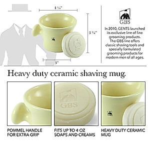G.B.S Men's Grooming Kit - 5 Blade Ivory Razor, Ceramic Mug, Glycerin Soap, Shaving Brush, Stand Ultimate Includes 1 Blade