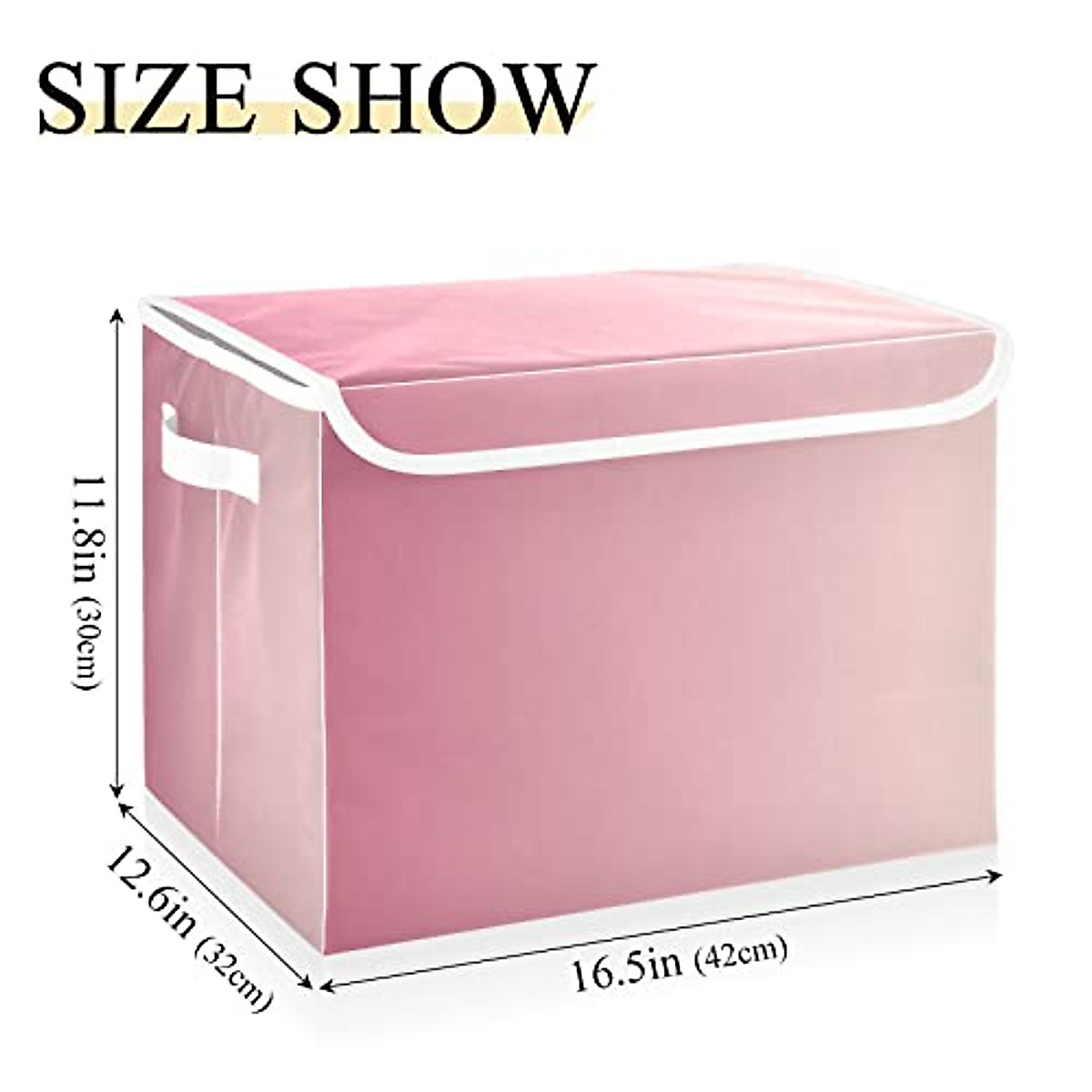 innewgogo Pink Gradient Storage Bins with Lids for Organizing Organizer Containers with Handles Oxford Cloth Storage Cube Box for Clothes