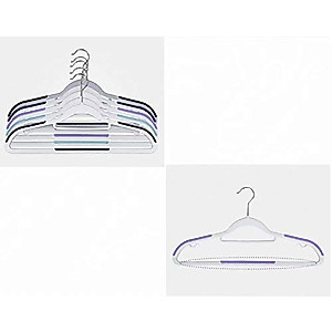 ATOLY Hangers £¬Plastic Hangers 20 Pack Dry Wet Clothes Hangers with Non-Slip Pads with Heavy Duty 360 Swivel Hanger Hook 0.2" Thickness - Space Saving Gray,Green